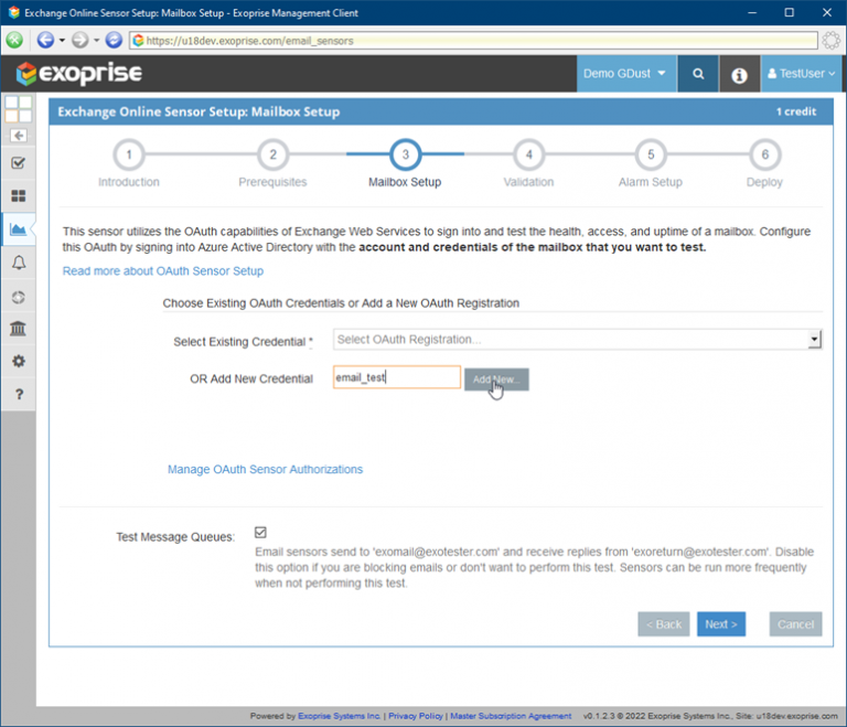 OAuth Sensors Setup | Exoprise Knowledge Base
